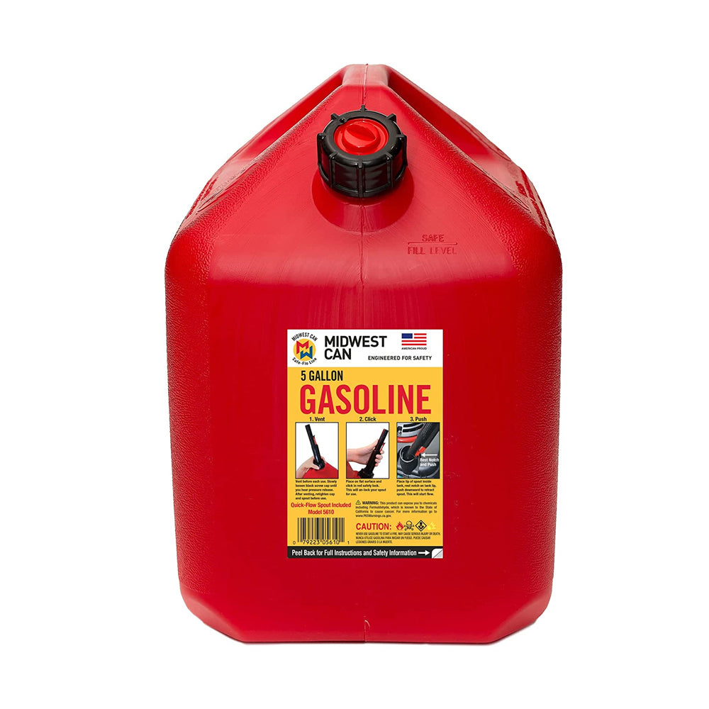 Midwest Can 5 Gallon Red Gasoline Can | 5610 – DiscountCentralOnline